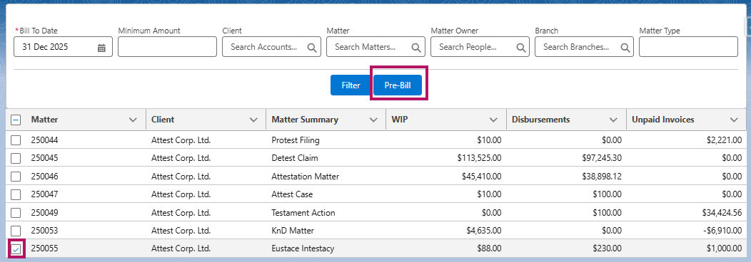 Pre-Billing Process – Dye & Durham Knowledge Base