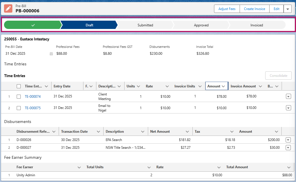 Pre-Billing Process – Dye & Durham Knowledge Base