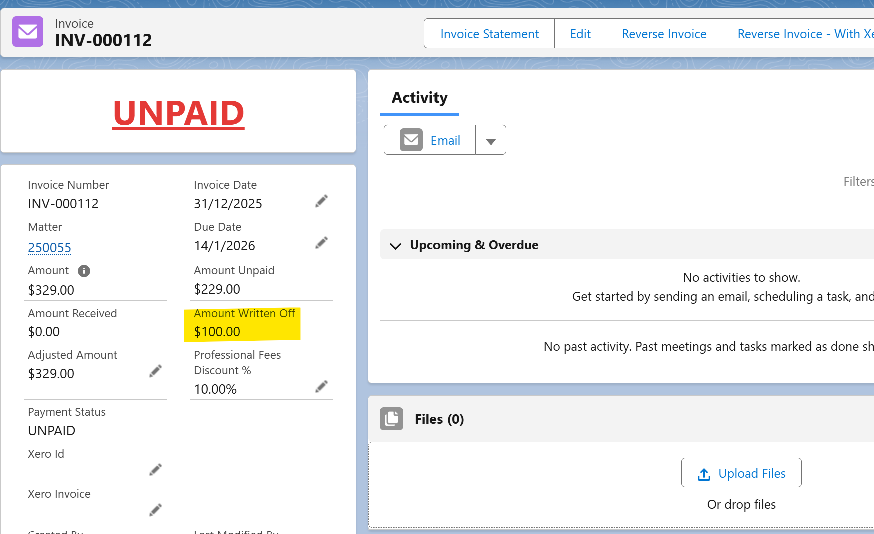 Write off an Invoice – Dye & Durham Knowledge Base